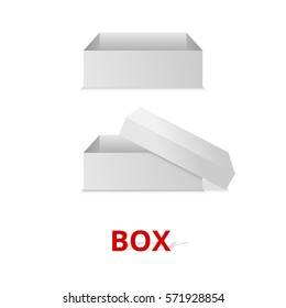 Realistic Square White Box Isolated On Stock Vector (Royalty Free ...