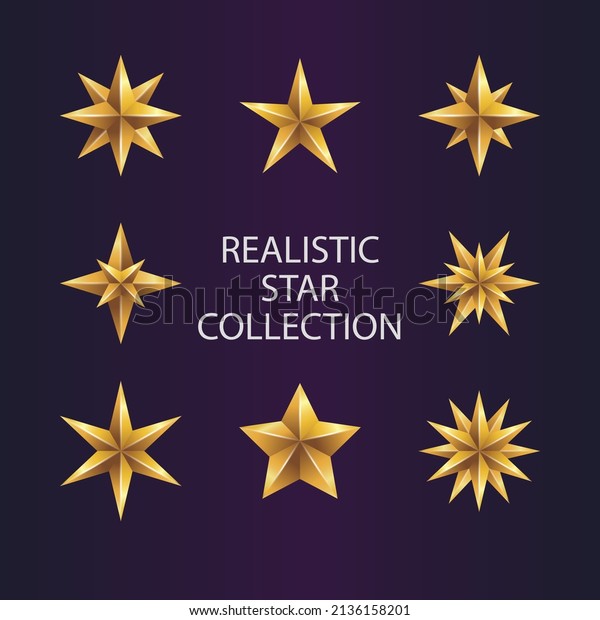Realistic Stars Collection Set Vector Stock Vector (Royalty Free ...