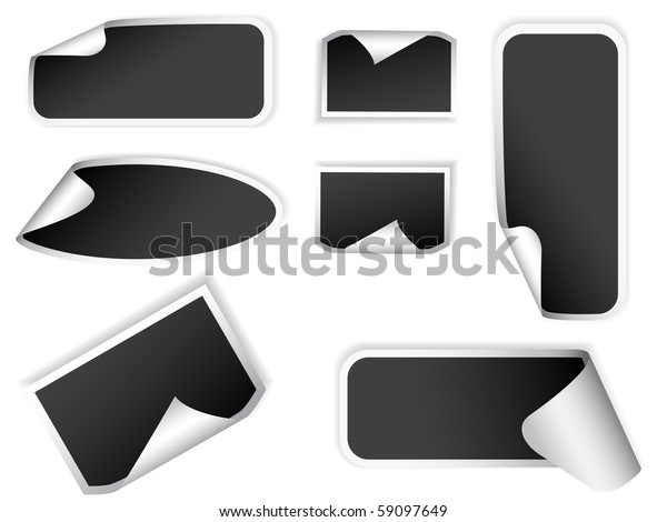 Realistic Stickers Peeling Corners Vector Illustration: vector de stock ...