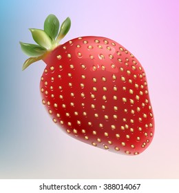 Vector Illustration Strawberry Shadow On Pink Stock Vector (Royalty ...