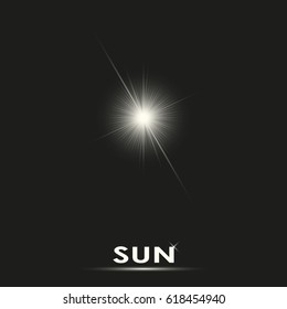 Realistic Sun Vector Illustration On Black Stock Vector (Royalty Free ...