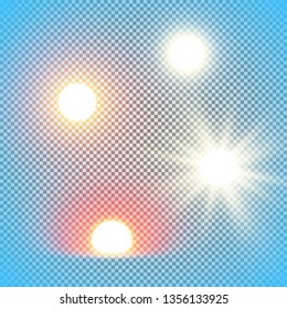 Realistic Sun Vector Illustrations Isolated On Stock Vector (Royalty ...