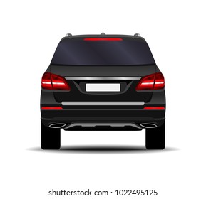 Realistic Car Hatchback Back View Stock Vector (Royalty Free) 1269233449