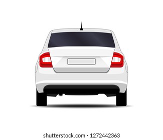 Realistic Suv Car Back View Stock Vector (Royalty Free) 1272442363 ...