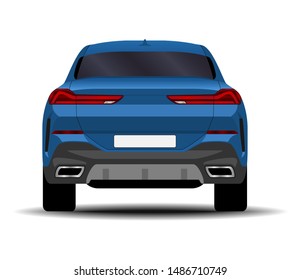 Realistic Car Sedan Back View Stock Vector (Royalty Free) 1115136050 ...