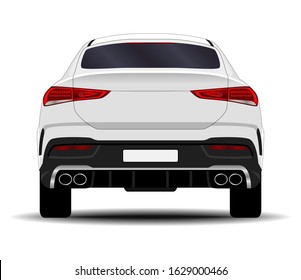 Realistic Suv Car Back View: vector de stock (libre de regalías ...