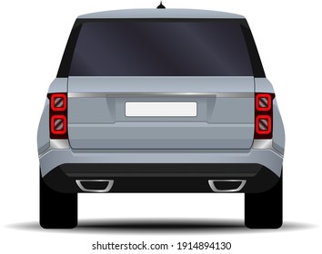 Realistic Suv Car Back View: เวกเตอร์สต็อก (ปลอดค่าลิขสิทธิ์ ...