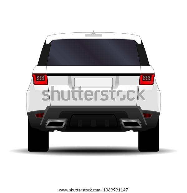 Realistic Suv Car Back View: เวกเตอร์สต็อก (ปลอดค่าลิขสิทธิ์ ...