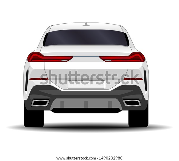 Realistic Suv Car Back View 스톡 벡터(로열티 프리) 1490232980