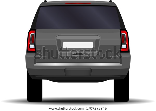 Realistic Suv Car Back View: เวกเตอร์สต็อก (ปลอดค่าลิขสิทธิ์ ...