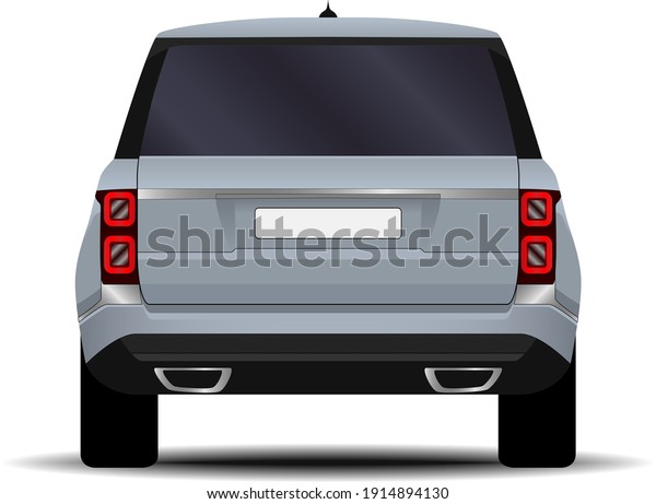 Realistic Suv Car Back View Stock Vector (Royalty Free) 1914894130 ...