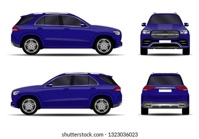 Realistic Suv Car Front View Side 스톡 벡터(로열티 프리) 1323036023 | Shutterstock
