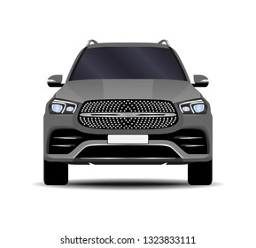 Realistic Suv Car Front View: เวกเตอร์สต็อก (ปลอดค่าลิขสิทธิ์ ...