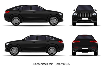 Realistic Car Sedan Front View Side Stock Vector (Royalty Free) 1537462793