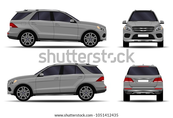 Realistic Suv Car Front View Side Stock Vector (Royalty Free ...