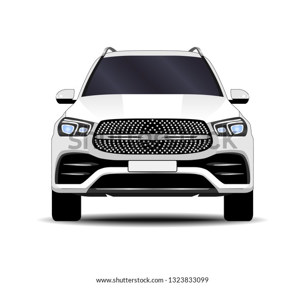 Realistic Suv Car Front View Stock Vector (Royalty Free) 1323833099 ...