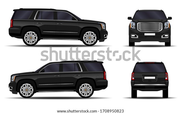 Realistic Suv Car Front View Side Stock Vector (Royalty Free ...