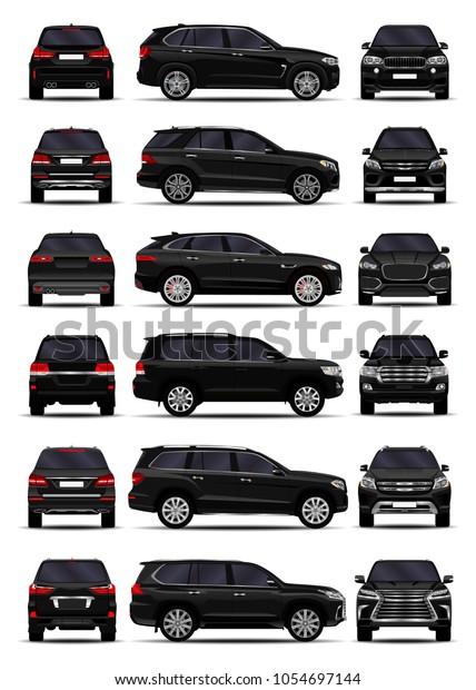 Realistic Suv Cars Set Front View Stock Vector (Royalty Free ...