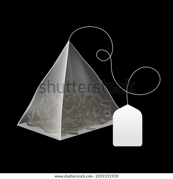 Realistic Tea Bag Pyramid Sachet Blank Stock Vector (Royalty Free ...