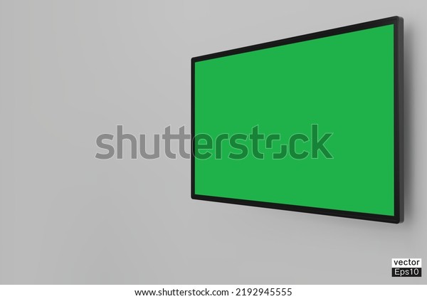 Realistic Television Green Screen Isolated On Stock Vector (Royalty ...