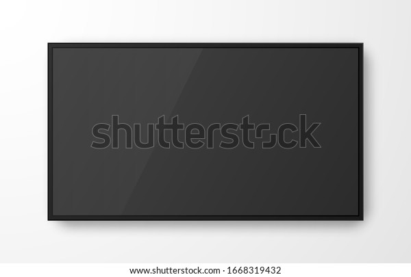 Realistic Television Screen On Transparent Background Stock Vector ...