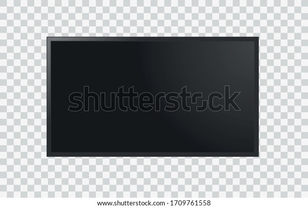 Realistic Television Screen On Transparent Background Stock Vector ...