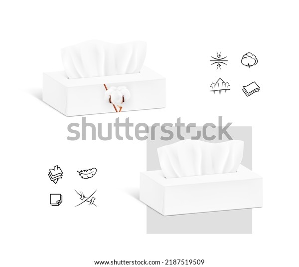 Realistic Tissue Box Set Signs Vector Stock Vector (Royalty Free ...