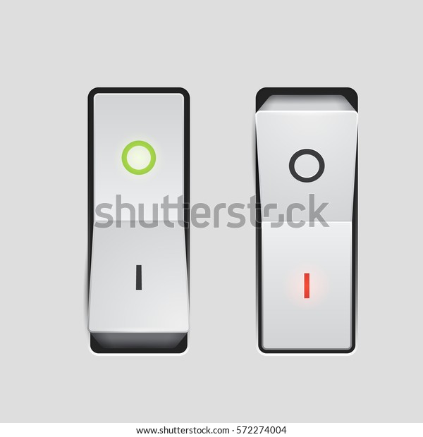 Realistic Toggle Switch White Switches Backlight Stock Vector (Royalty ...