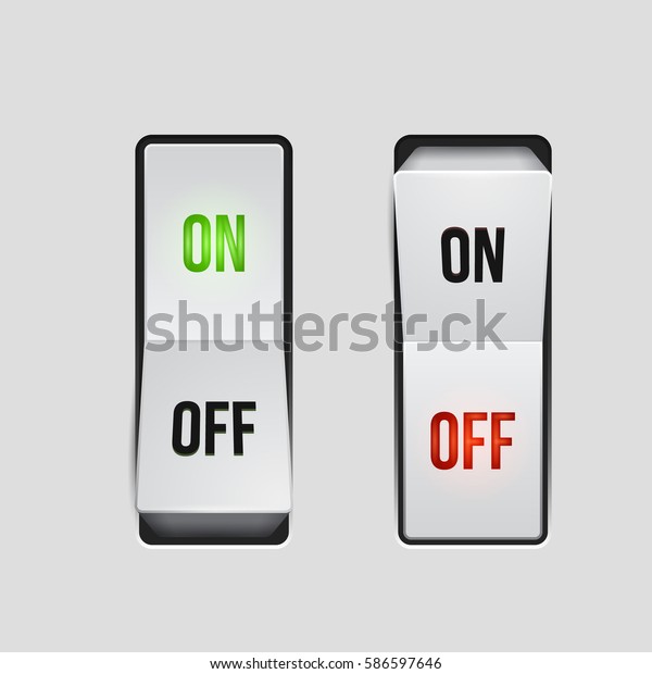 Realistic Toggle Switch White Switches Backlight Stock Vector (Royalty ...