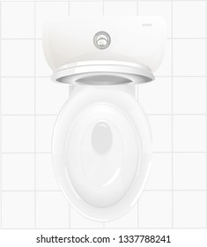 Realistic Toilet Top View Vector Illustration: เวกเตอร์สต็อก (ปลอดค่า ...