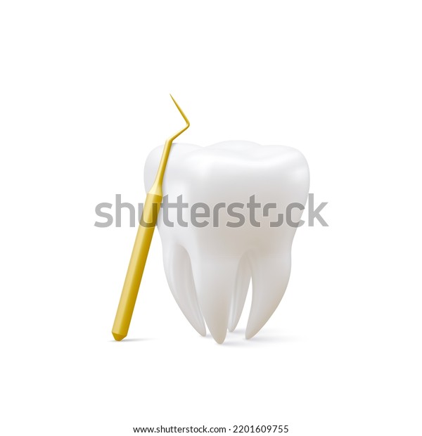 Realistic Tooth Dental Probe Teeth Isolated Stock Vector (Royalty Free ...
