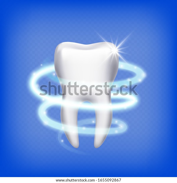 Realistic Tooth Isolated Shining 3d Teeth Stock Vector (Royalty Free ...