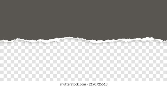 Realistic Torn Ripped Strip Grey Paper Stock Vector (Royalty Free ...