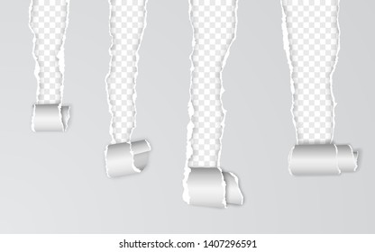 Realistic Torn Twisted Paper Strip Torn Stock Vector (Royalty Free ...