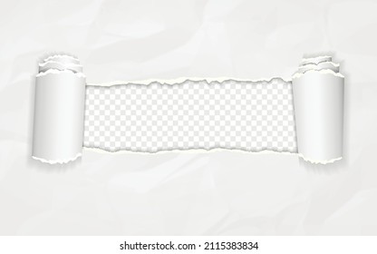 Realistic Torn Twisted Paper Strip Torn Stock Vector (Royalty Free ...