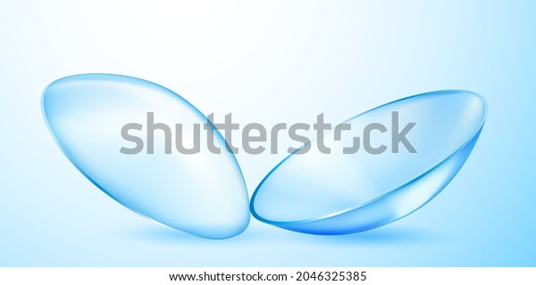 Realistic Translucent Contact Lenses Light Blue Stock Vector (Royalty ...