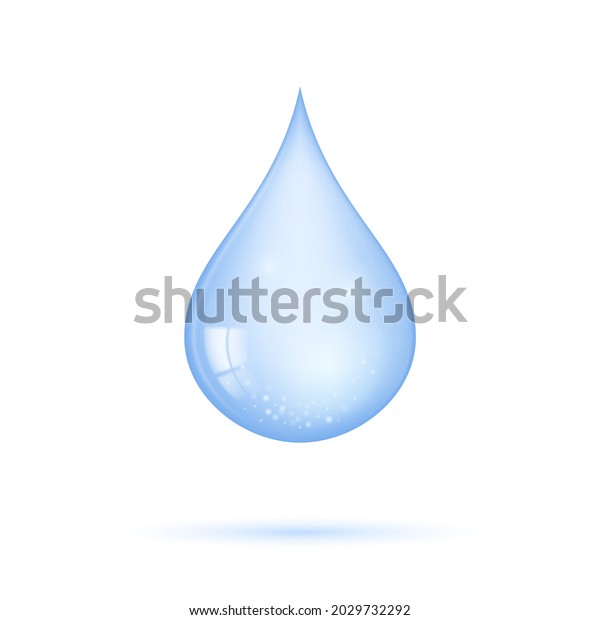 Realistic Transparent Blue Shiny Drop Water Stock Vector (Royalty Free ...