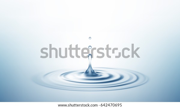 Realistic Transparent Drop Circle Ripples Background Stock Vector ...