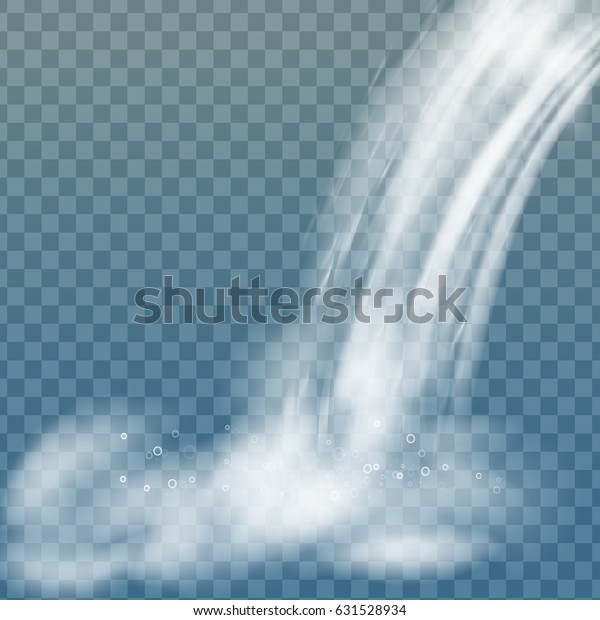 Realistic Transparent Nature Stream Waterfall Clear Stock Vector ...