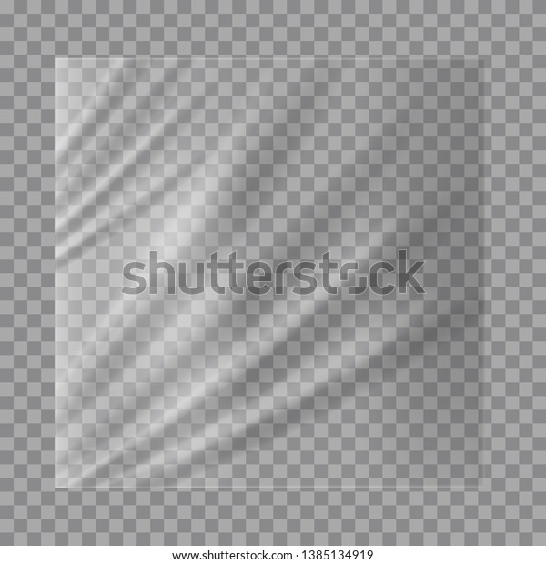 Realistic Transparent Plastic Wrap Vector Illustration Stock Vector ...