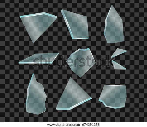 Realistic Transparent Shards Broken Glass Glass Stock Vector (Royalty ...