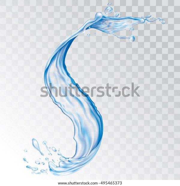 Realistic Transparent Water Splash 3d Vector Stock Vector (Royalty Free ...