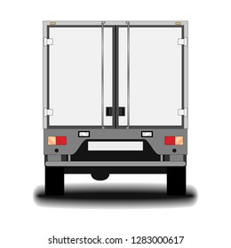 Realistic Truck Back View Stock Vector (Royalty Free) 1283000617 ...