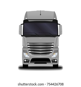 Realistic Truck Front View Stock Vector (Royalty Free) 754426708 ...