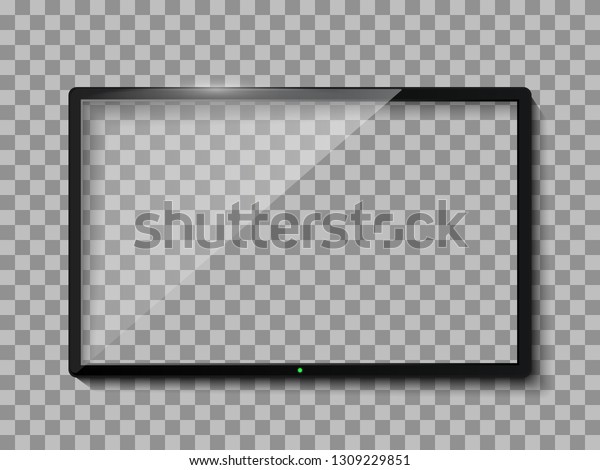 Realistic Tv Screen Empty Tv Frame Stock Vector (Royalty Free ...