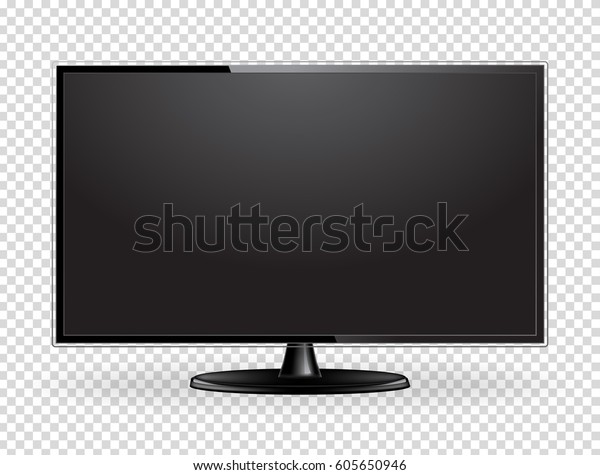 Realistic Tv Screen Modern Stylish Lcd Stock Vector (Royalty Free ...