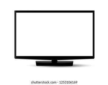 Realistic Tv White Screen Modern Stylish Stock Vector (Royalty Free ...