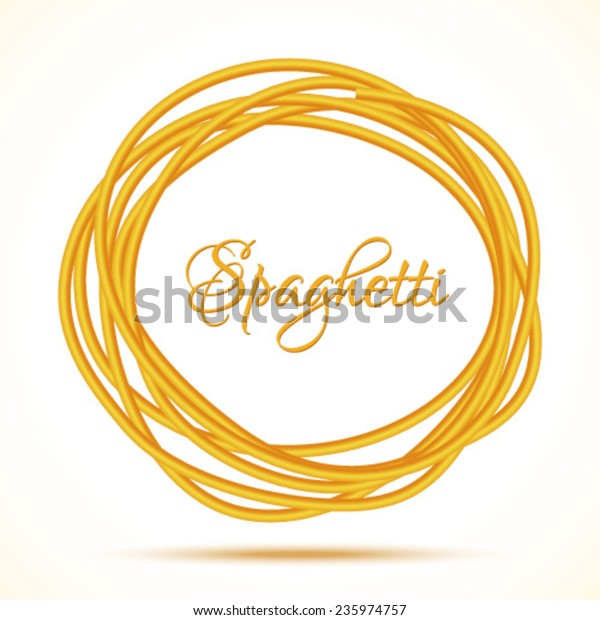 Realistic Twisted Spaghetti Pasta Circle Frame Stock Vector (Royalty ...