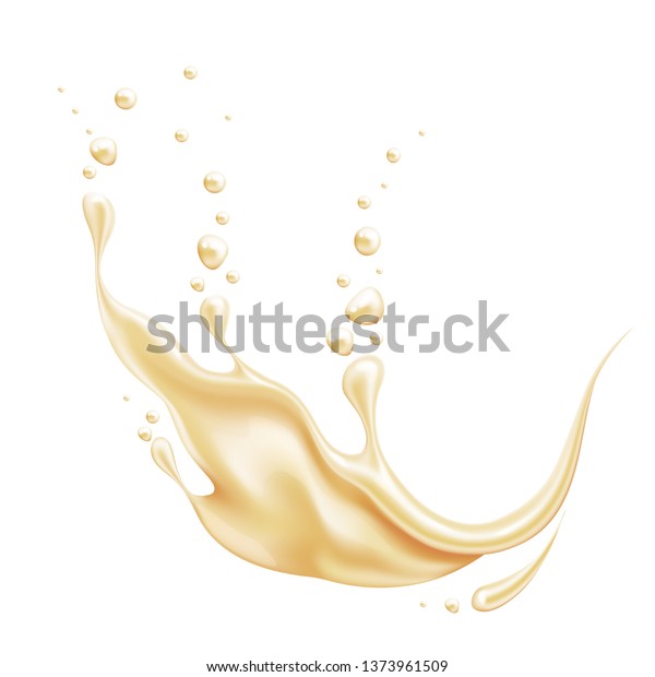 Realistic Vanilla Splash Drops Sweet Liquid Stock Vector (Royalty Free ...