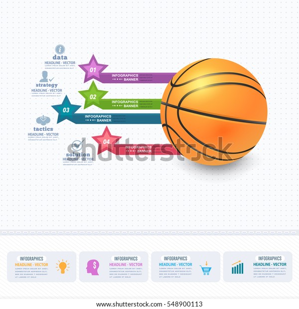 Realistic Vector Basketball Ball Infographics Stats Stock Vector ...